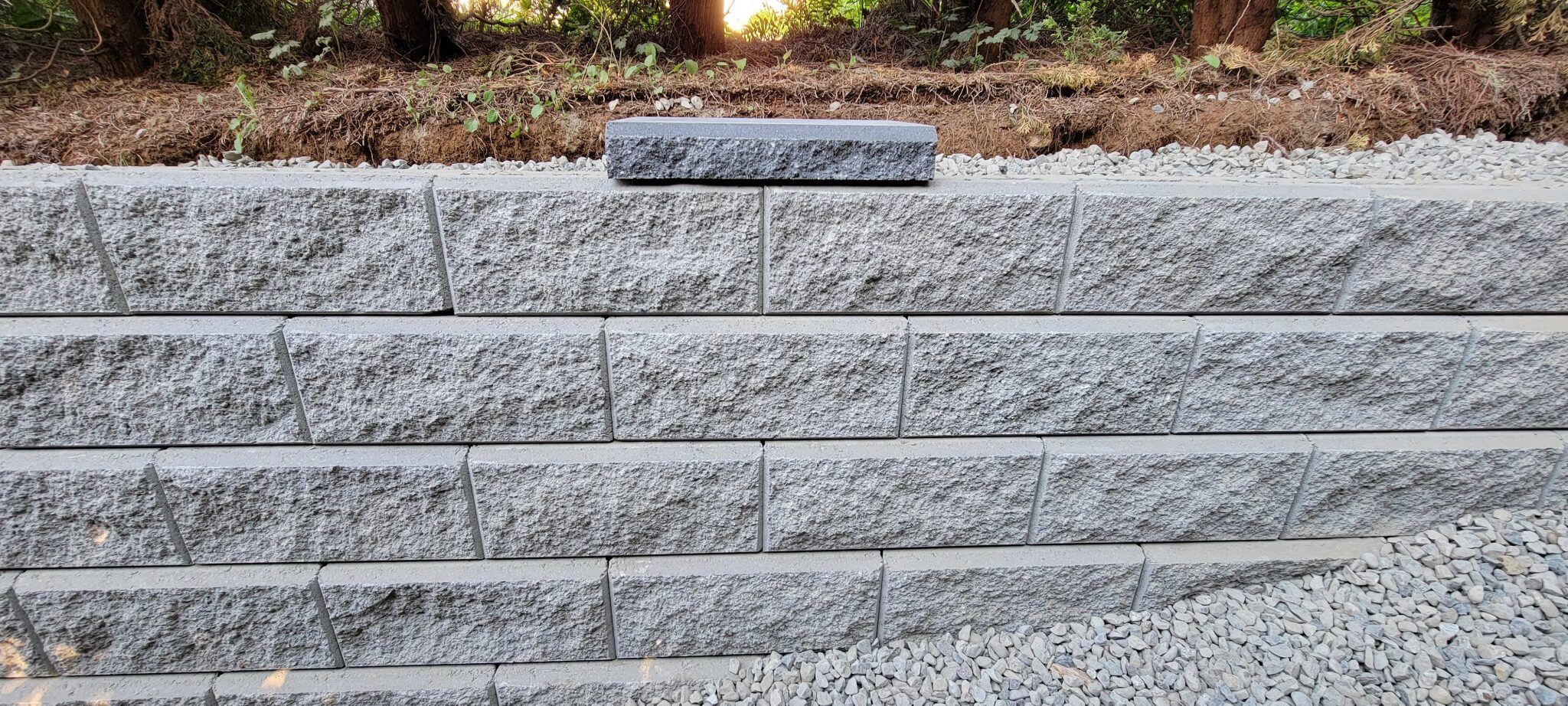 Gluing Allan Block Retaining Wall Caps and Blocks