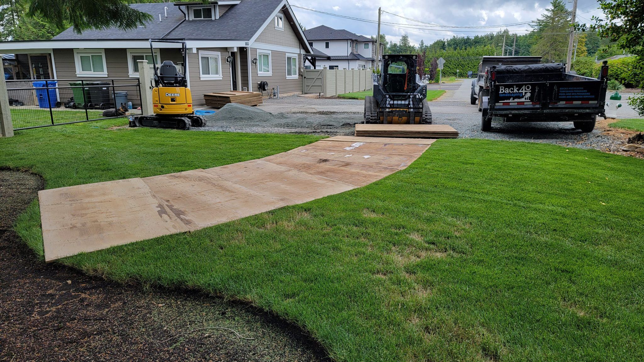 Temporary Plywood Protection For An Excavation Project