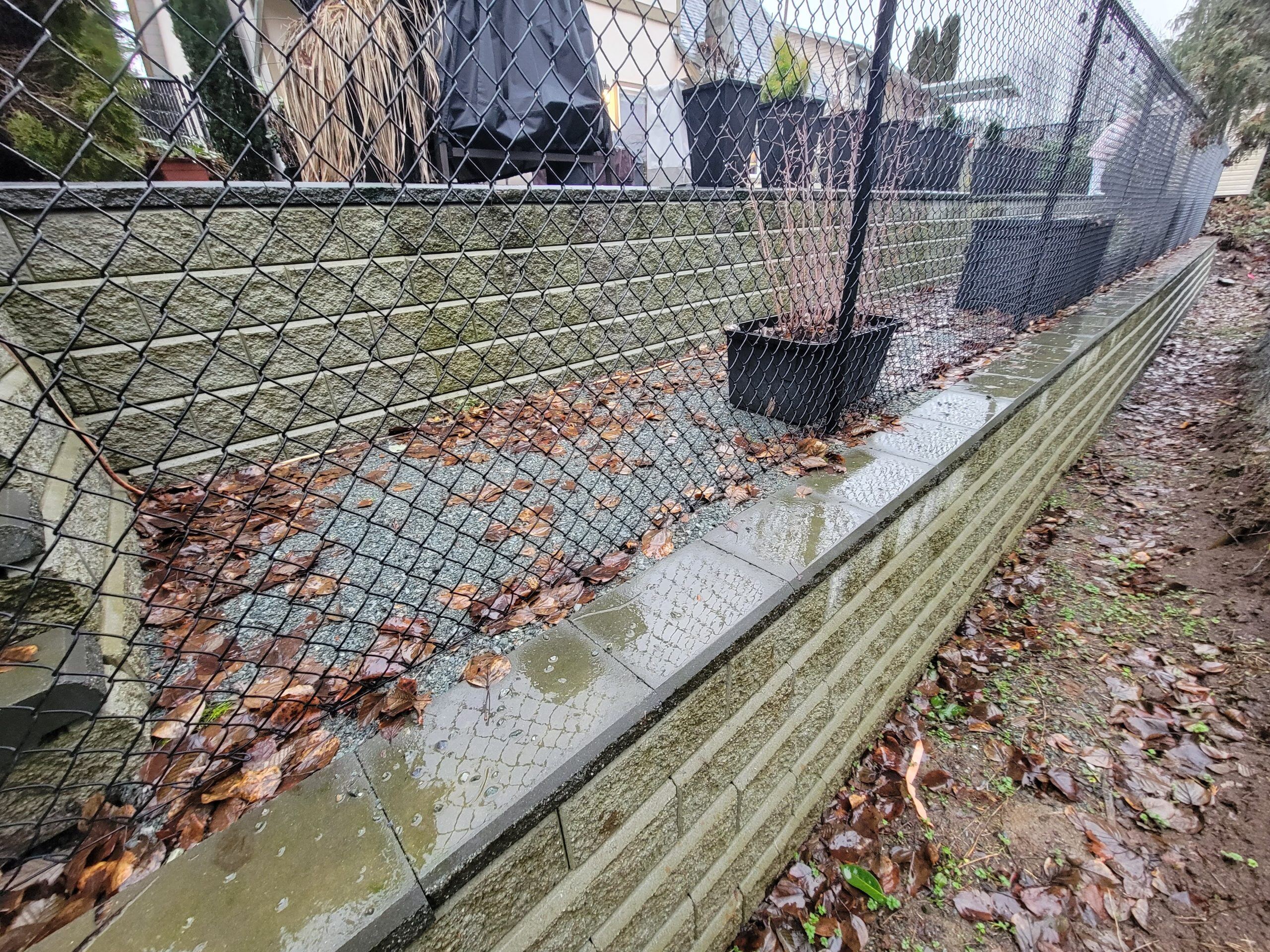 Finishing Material For An Allan Block Retaining Wall
