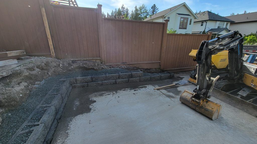 Stacking the Retaining Wall Block and Backfilling The Wall