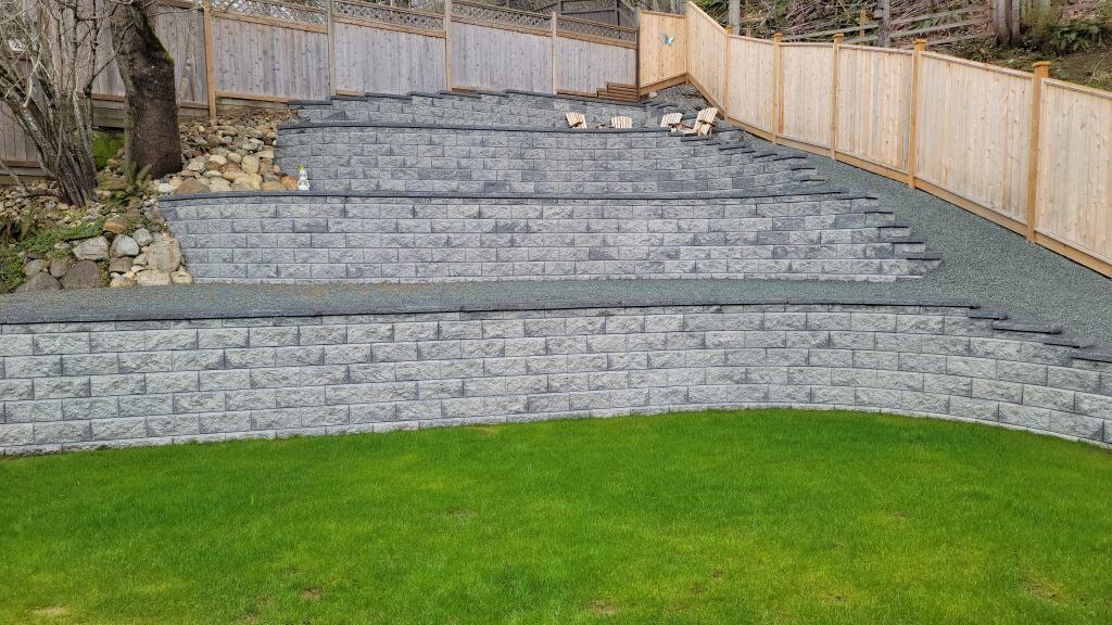 Finishing Material For An Allan Block Retaining Wall